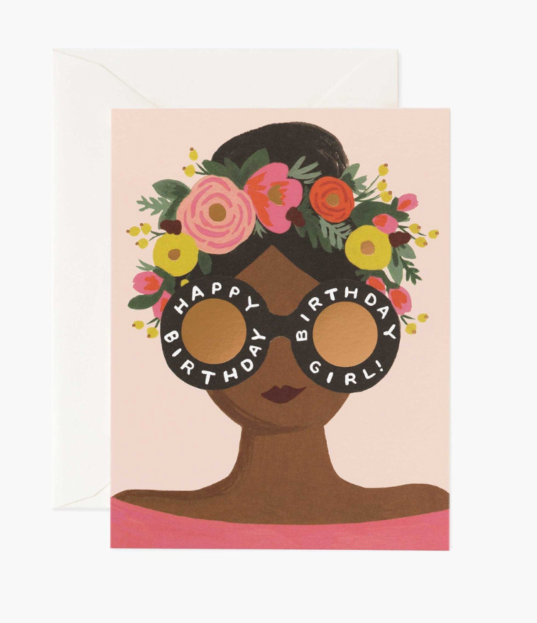 Grußkarte - Flower Crown Birthday Girl — Schwesterherz & Küchenliebe